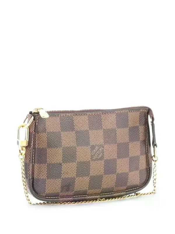 LOUIS VUITTON Pochette Accessoires Damier Mini Clutch Bag - Brown