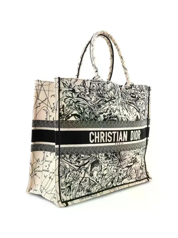 Dior Book Embroidered Canvas Large Tote Bag