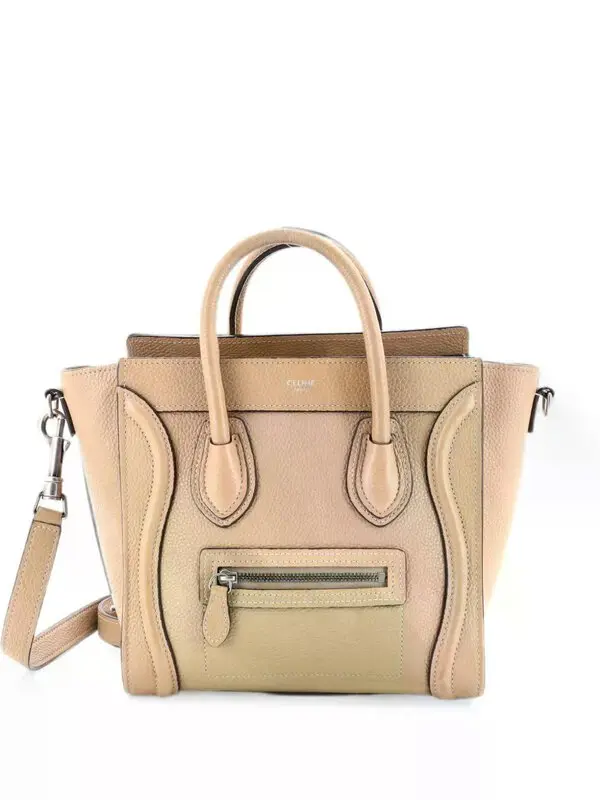 Celine Luggage Bag Grainy Leather Nano Crossbody Bag - Neutrals