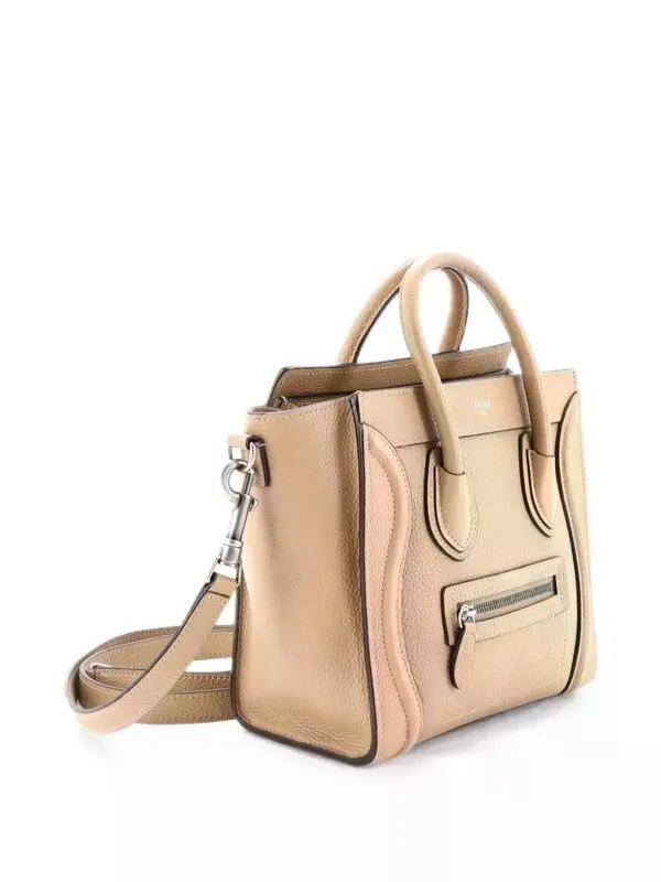 Celine Luggage Bag Grainy Leather Nano Crossbody Bag - Neutrals