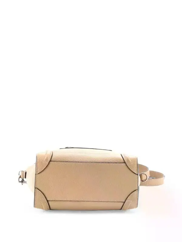 Celine Luggage Bag Grainy Leather Nano Crossbody Bag - Neutrals
