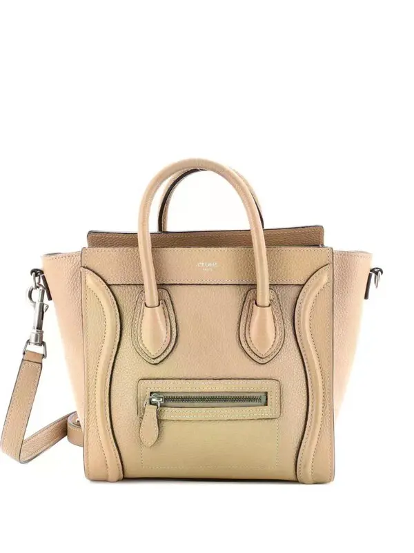 Celine Luggage Bag Grainy Leather Nano Crossbody Bag - Neutrals