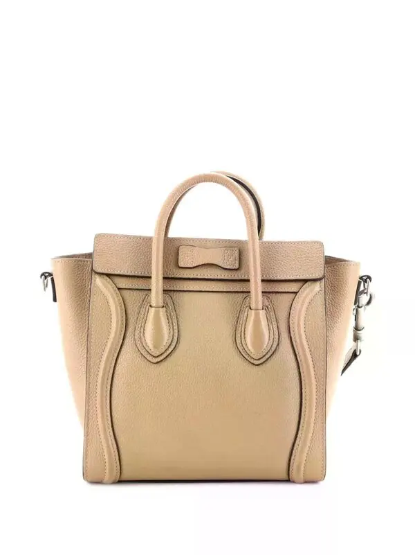 Celine Luggage Bag Grainy Leather Nano Crossbody Bag - Neutrals