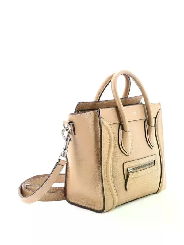 Celine Luggage Bag Grainy Leather Nano Crossbody Bag - Neutrals