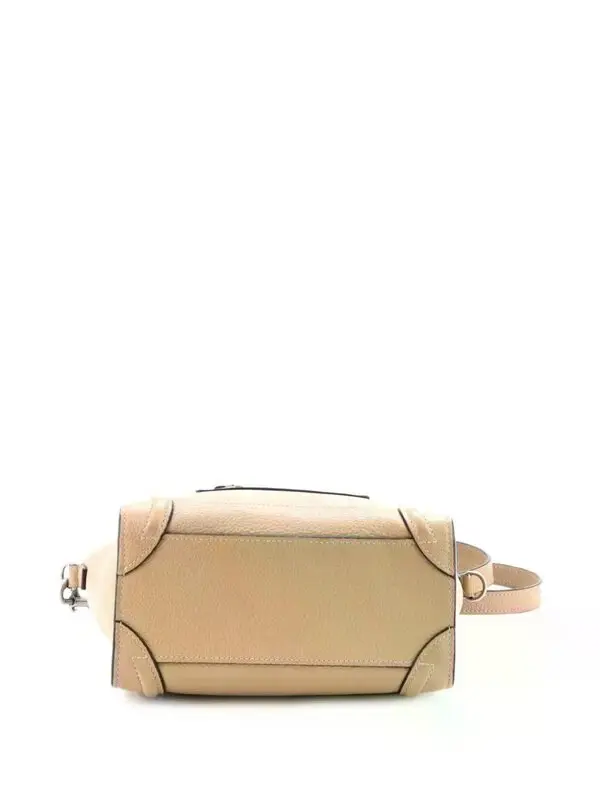 Celine Luggage Bag Grainy Leather Nano Crossbody Bag - Neutrals