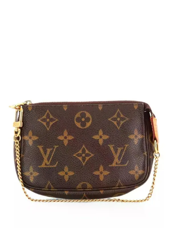 LOUIS VUITTON Pochette Accessoires Monogram Canvas Mini Clutch Bag - Brown