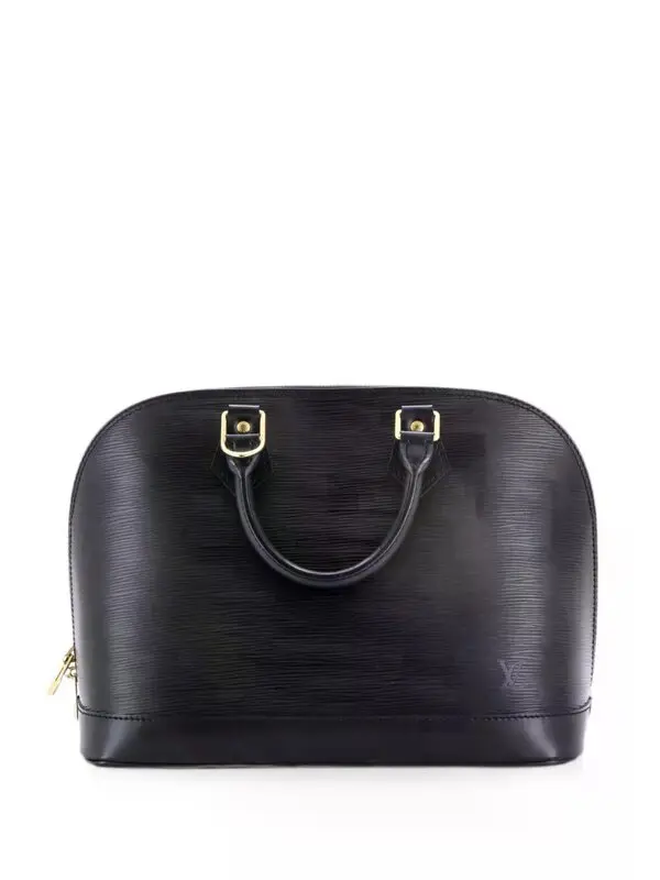 LOUIS VUITTON Vintage Alma Handbag Epi Leather Pm Satchel - Black