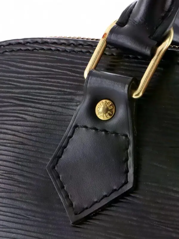 LOUIS VUITTON Vintage Alma Handbag Epi Leather Pm Satchel - Black