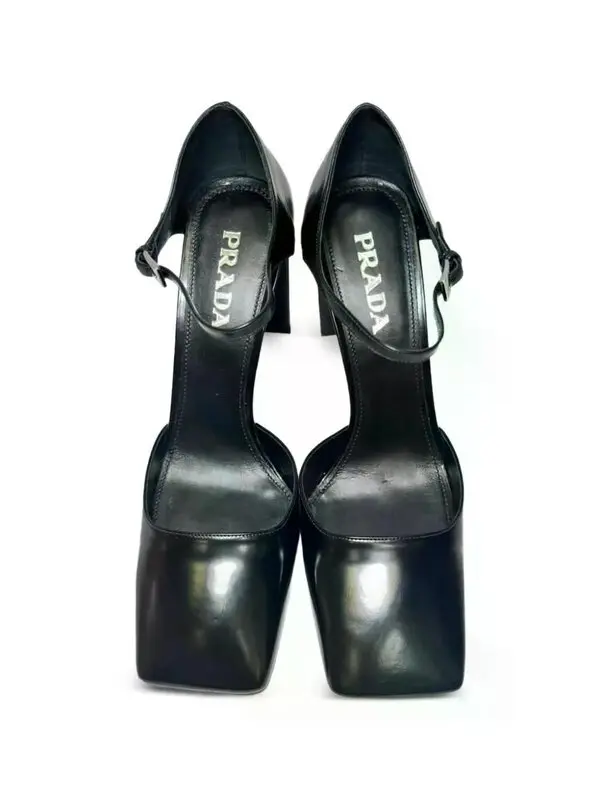 Prada Leather Square-toe Ankle-strap Pumps