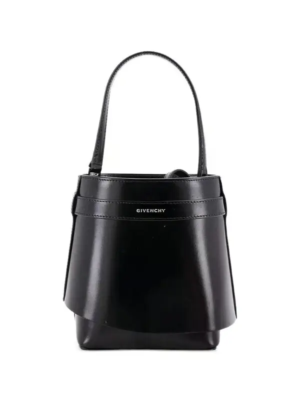 Givenchy Shark Lock Leather Bucket Bag - Black