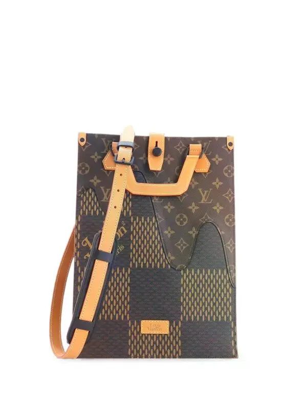 LOUIS VUITTON Nigo Limited Edition Giant Damier And Monogram Canvas Mini Tote Bag - Brown