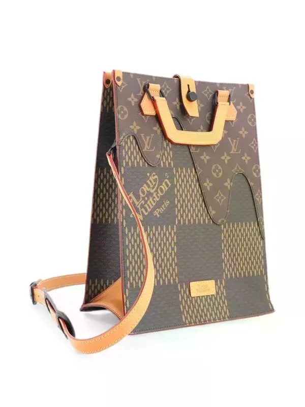 LOUIS VUITTON Nigo Limited Edition Giant Damier And Monogram Canvas Mini Tote Bag - Brown