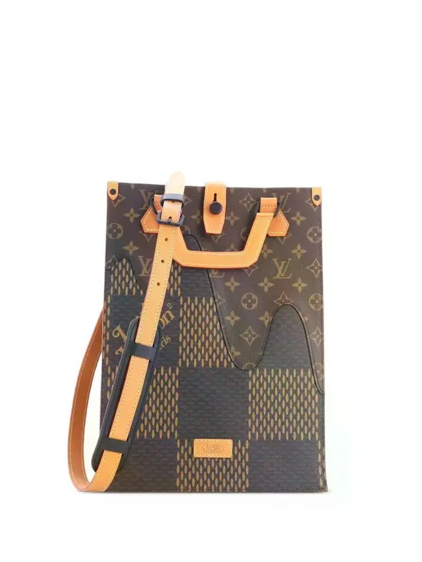 LOUIS VUITTON Nigo Limited Edition Giant Damier And Monogram Canvas Mini Tote Bag - Brown