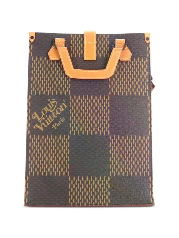 LOUIS VUITTON Nigo Limited Edition Giant Damier And Monogram Canvas Mini Tote Bag - Brown