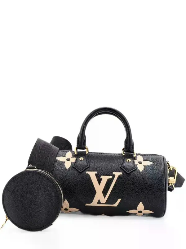 LOUIS VUITTON Papillon Handbag Bicolor Monogram Empreinte Giant Bb Crossbody Bag - Black