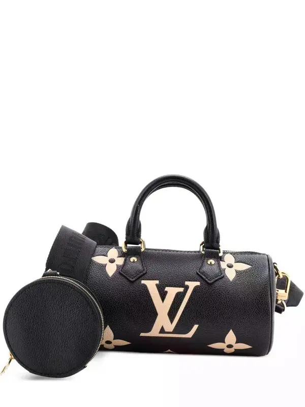 LOUIS VUITTON Papillon Bb Monogram Empreinte Giant Bicolor Crossbody Bag - Black