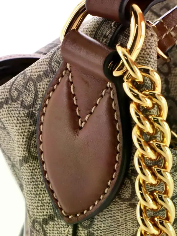 Gucci Chain Gg Coated Canvas Large Hobo Bag