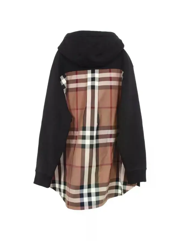 Burberry Check Trim Hoodie - Black