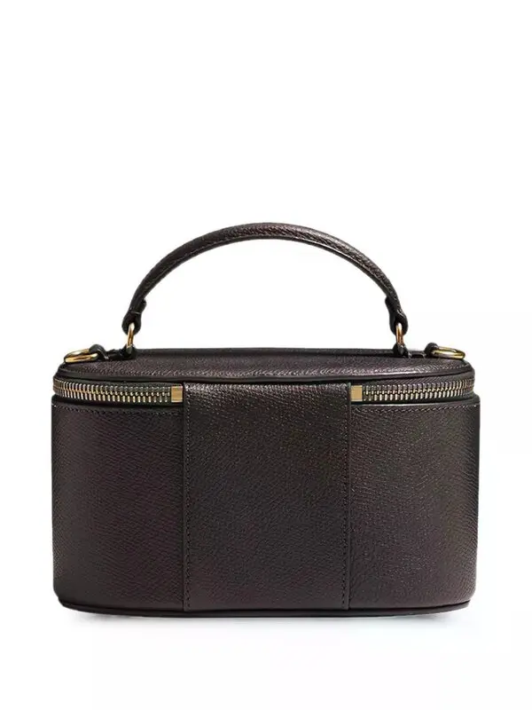Valentino Garavani Mini Vlogo Signature Leather Vanity Tote Bag - Brown