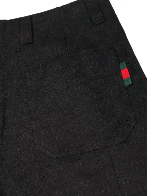 Gucci Logo Pattern Denim Shorts