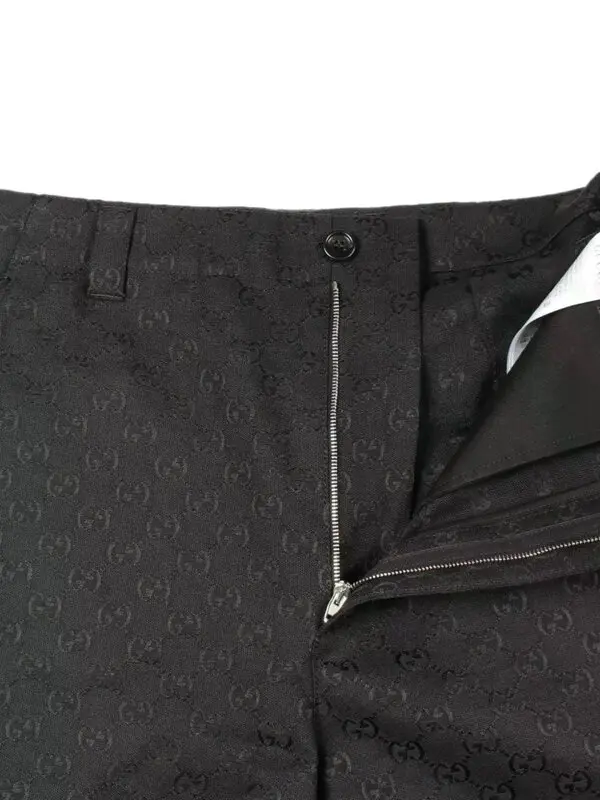 Gucci Logo Patterned Denim Shorts