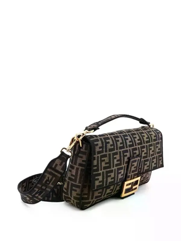 Fendi Zucca Canvas Baguette Nm Shoulder Bag
