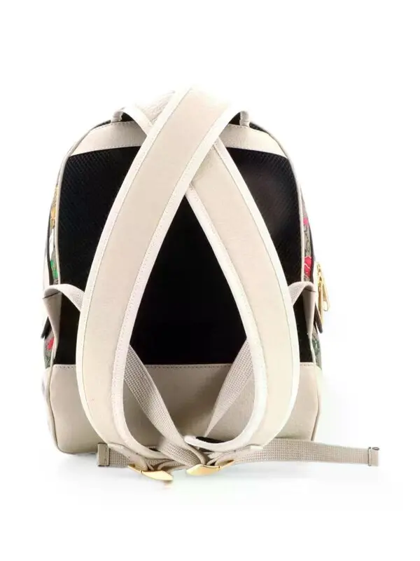 Gucci Ophidia Flora Gg Coated Canvas And Leather Small Backpack - Neutrals
