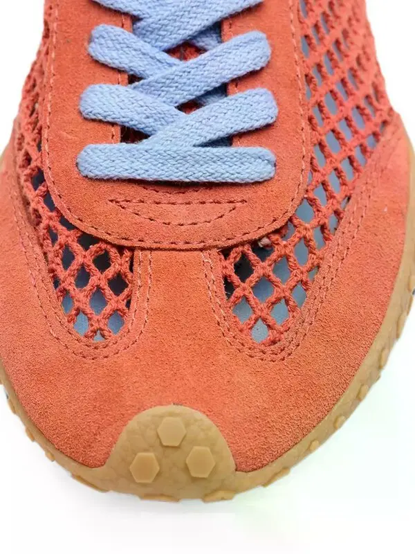 HOFF Bridge Fishnet Suede-panneled Mesh Sneakers - Orange