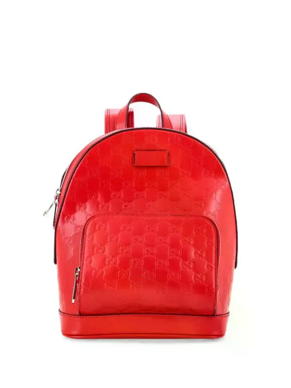 Gucci Signature Pocket Guccissima Leather Small Backpack - Red