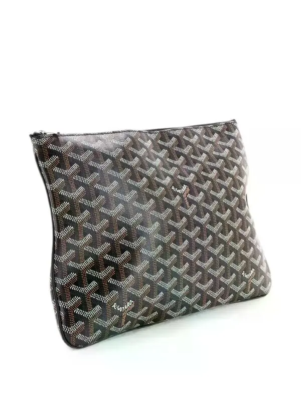 Goyard Senat Zip Coated Canvas Mm Pouch - Black