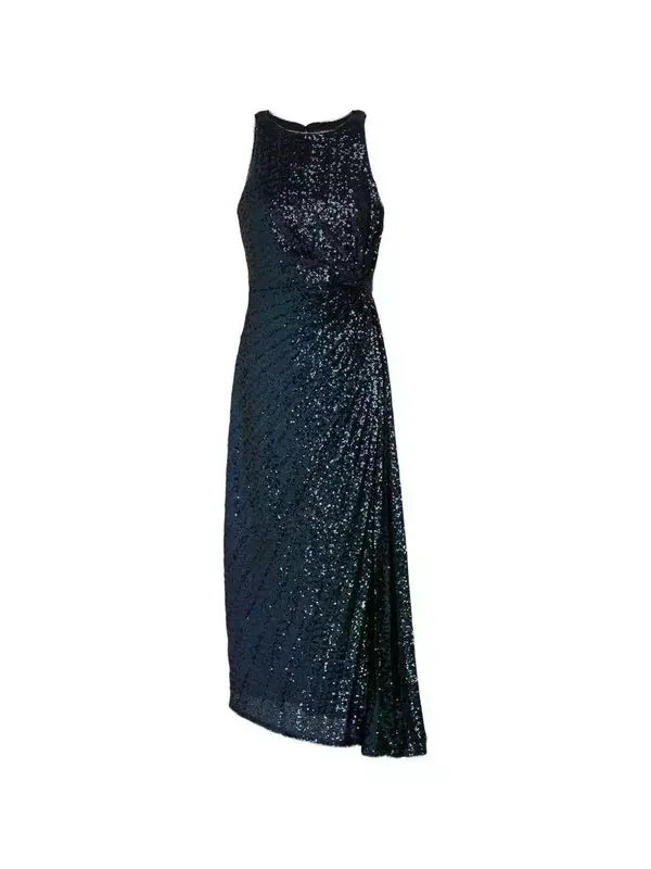 Badgley Mischka Wrap-effect Sequined Dress