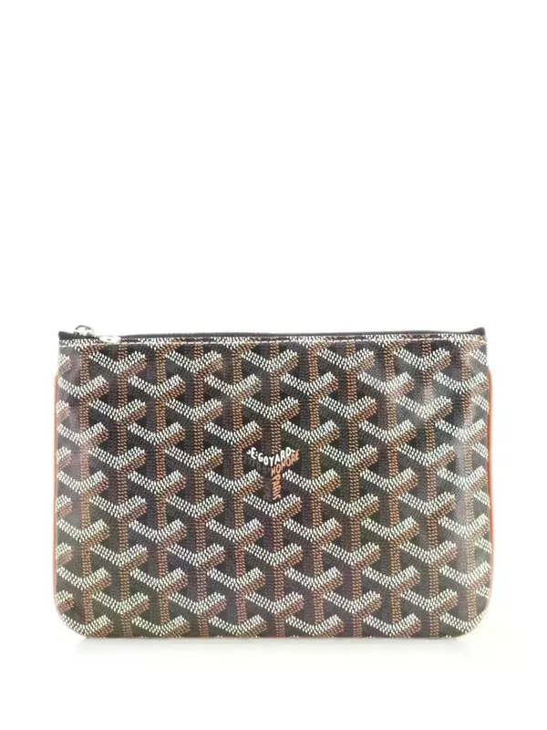 Goyard Senat Zip Coated Canvas Pm Pouch - Brown