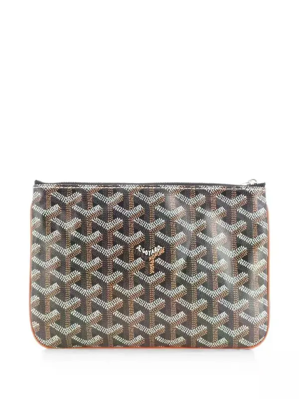 Goyard Senat Zip Coated Canvas Pm Pouch - Brown