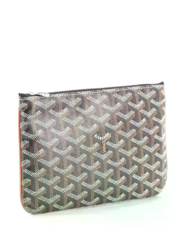 Goyard Senat Zip Coated Canvas Pm Pouch - Brown