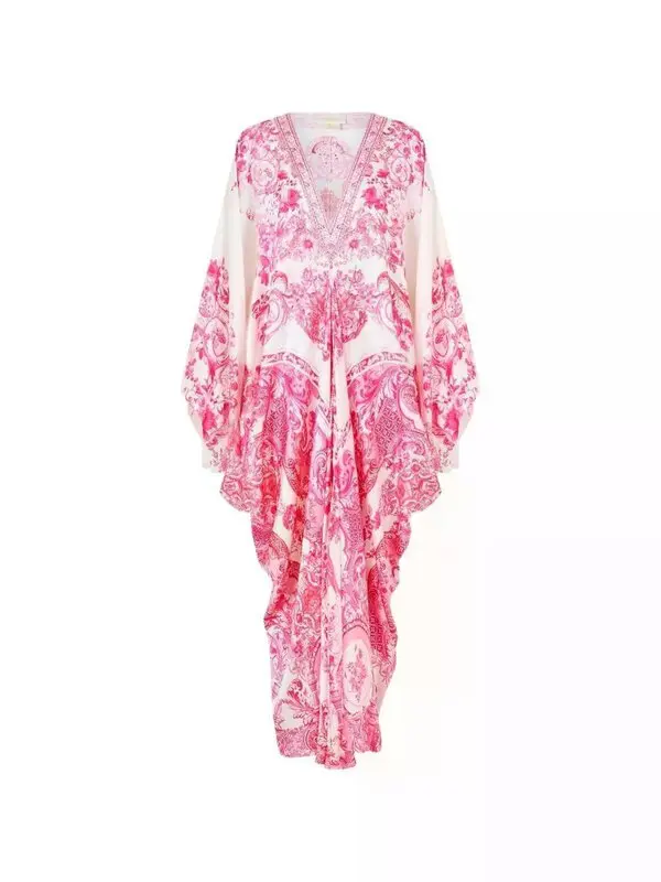 Camilla Floral-print Silk Kaftan Maxi Dress - White