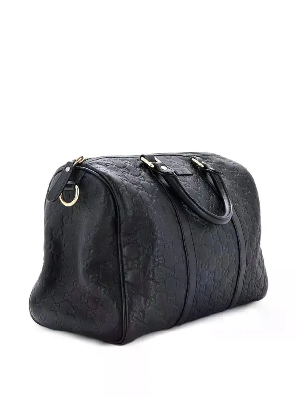 Gucci Joy Boston Bag Ssima Leather Medium Handbag - Black