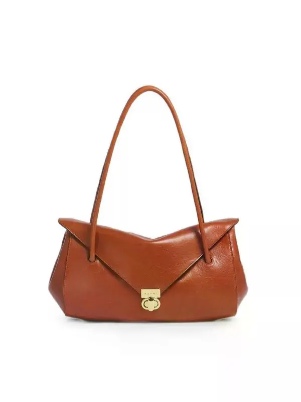 Marni Foldover-top Leather Tote Bag