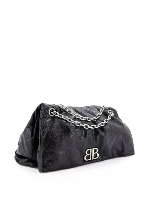 Balenciaga Monaco Chain Flap Leather Large Shoulder Bag