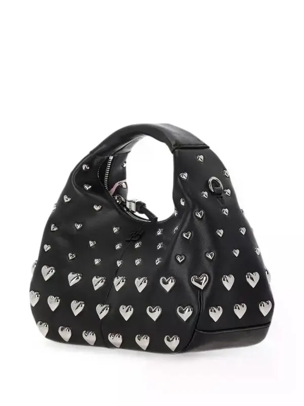 GANNI Heart-stud Shoulder Bag - Black