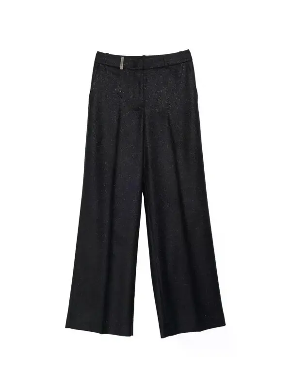 Peserico Shimmering Wide-leg Trousers - Black