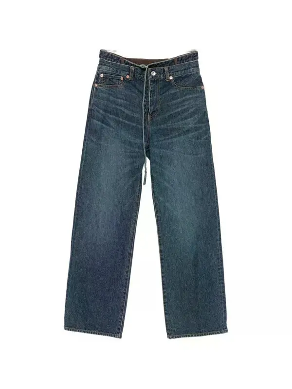 Sacai Belted Layered-waist Jeans