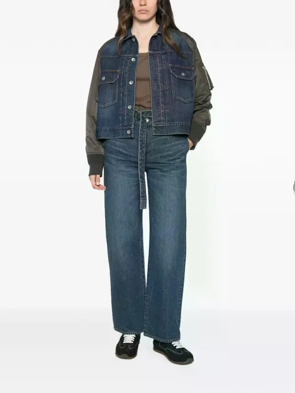 Sacai Belted Layered-waist Jeans