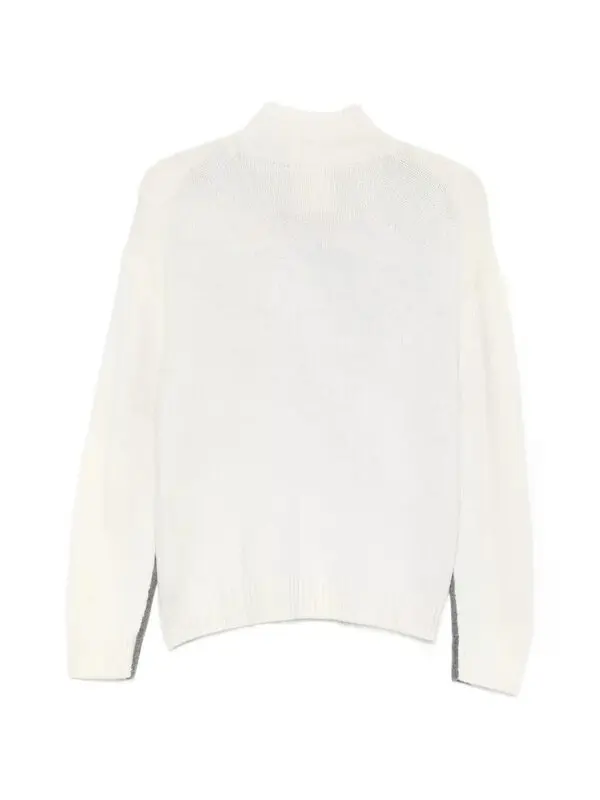 SEMICOUTURE Two-tone High Neck Sweater - Grey