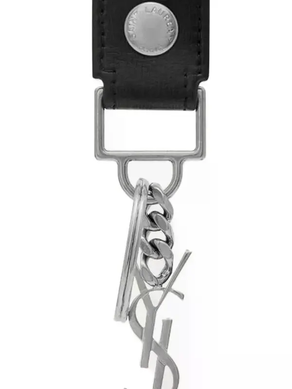 Saint Laurent Cassandre Key Ring In Smooth Leather