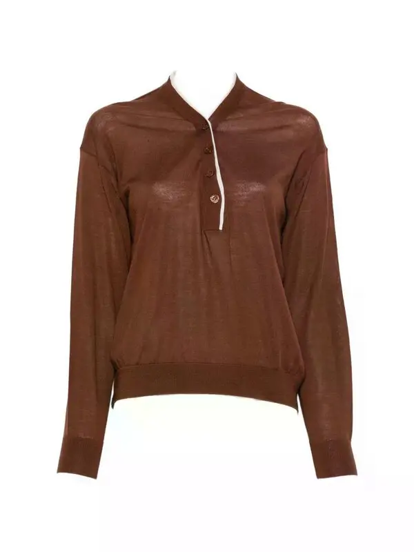 SEMICOUTURE Button-fastening Long-sleeve Top - Brown