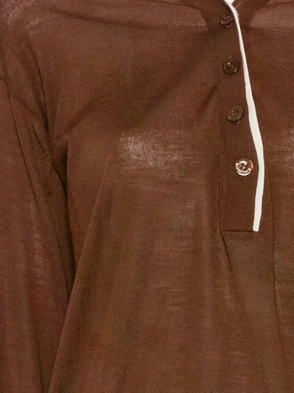 SEMICOUTURE Button-fastening Long-sleeve Top