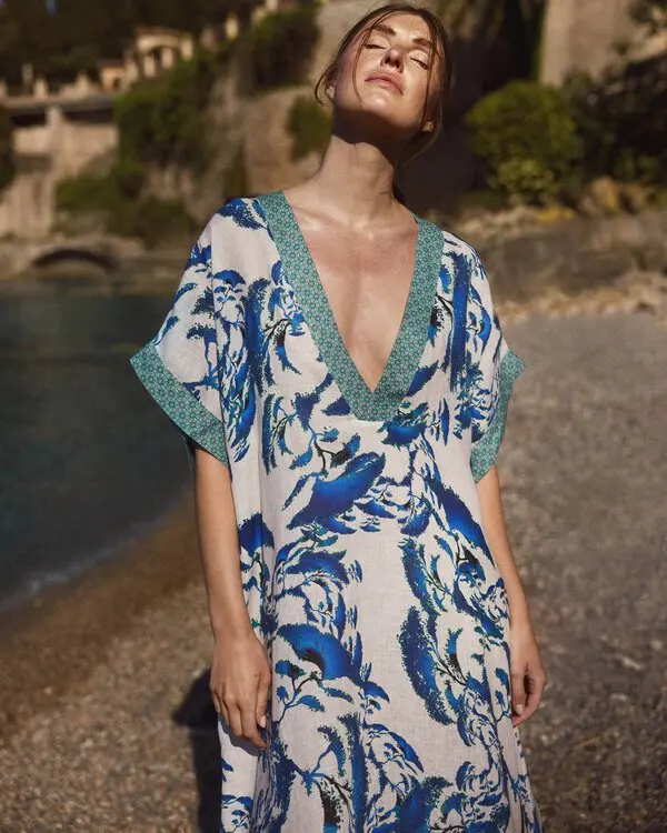 KARMA ON THE ROCKS Kaze Bonsai Linen Kaftan