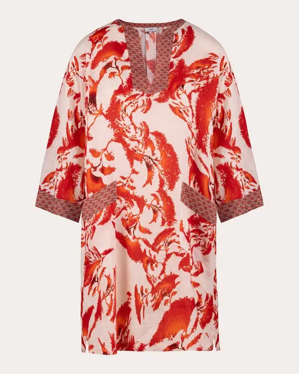 KARMA ON THE ROCKS Wabi Bonsai Linen Tunic - Red