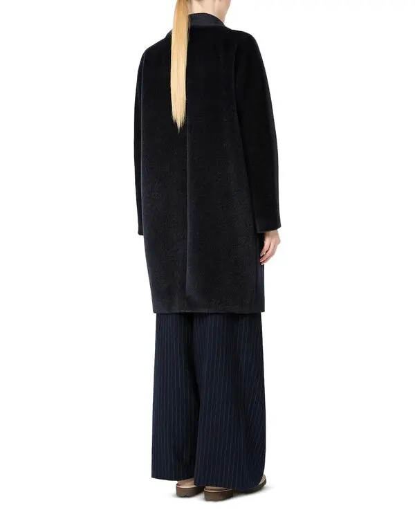 Max Mara Smmroseto Alpaca And Virgin Wool Coat - Midnight Blue