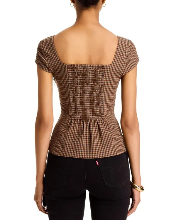 French Connection Diana Textured Square Neck Top